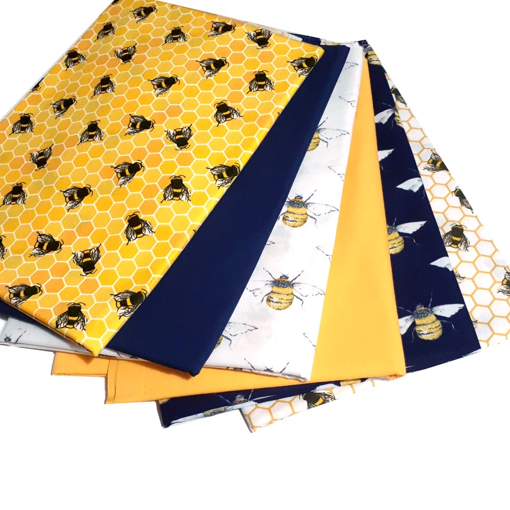 Bumble Bee Themed Fat Quarters Fabric Bundle