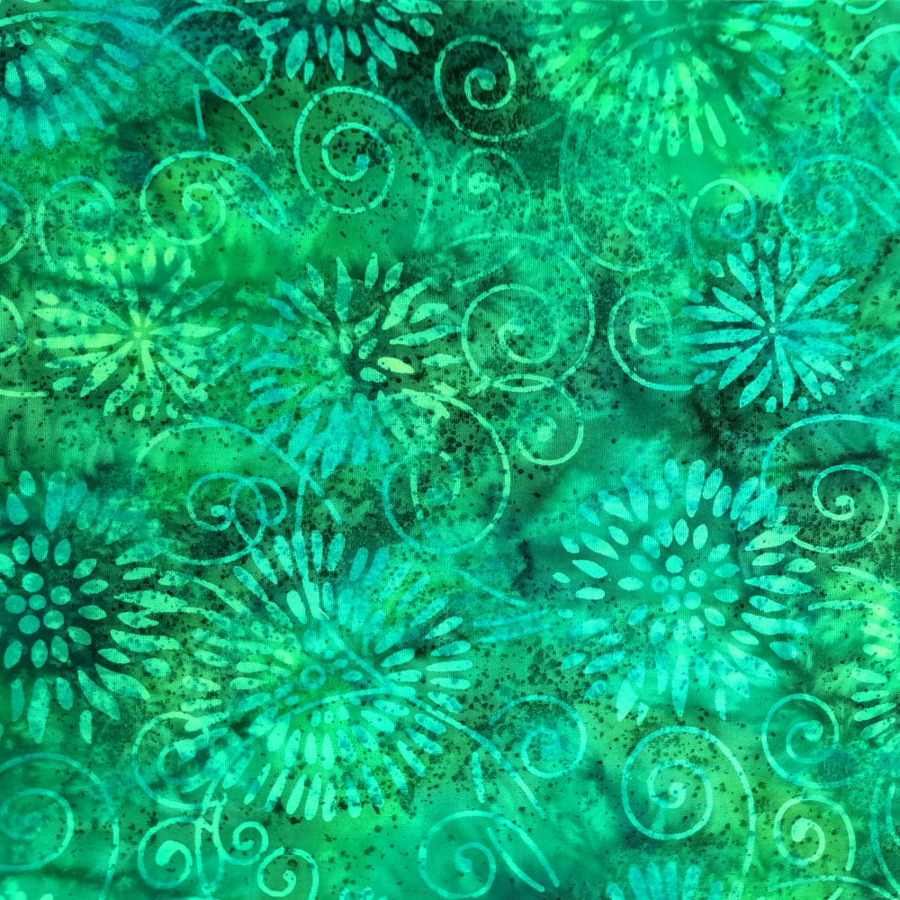 Green Leaves Batik Fabric Fat Quarter Bundle From Lincoln Crafts