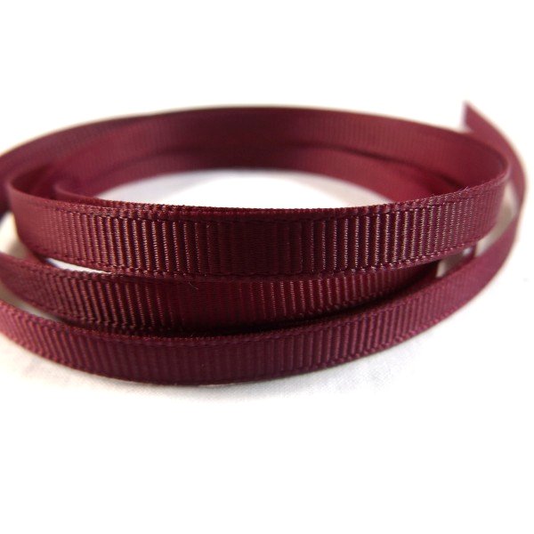 6mm - 1/4" Grosgrain Ribbon 25m Reel, Colour - Maroon